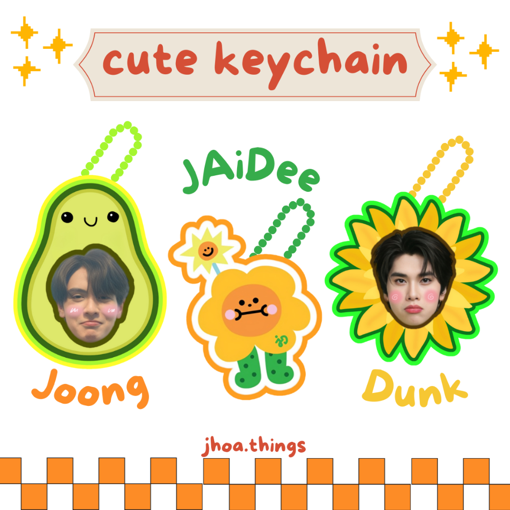 พวงกุญแจอะคริลิกน่ารัก JOONG ARCHEN DUNK NATCHAI JAIDEE GMMTV MERCH ...