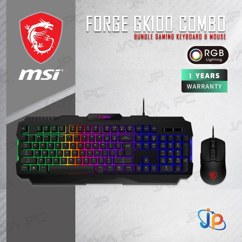Msi Gaming Keyboard Membrane Forge GK100 Combo + เมาส์ RGB | Shopee ...