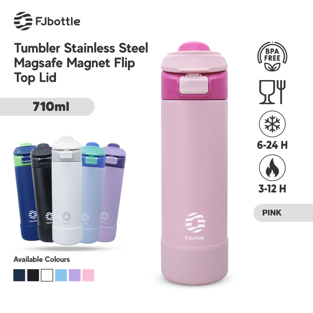 Fjbottle - Unique 710ml ขวดน้ําดื่มสแตนเลส SUS 304 พร้อมที่วางโทรศัพท์แบบสามขา MagSafe ใช้ได้กับ ...