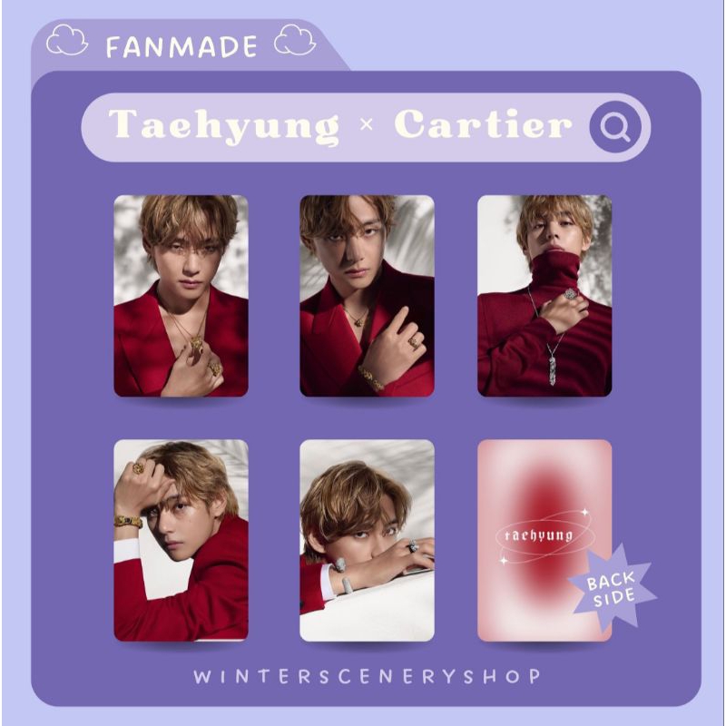 โฟโต้การ์ด Bts Taehyung x Cart!เอ่อ | โฟโต้การ์ด 1 ชุด ได้ 5 ชิ้น | ☃ ...