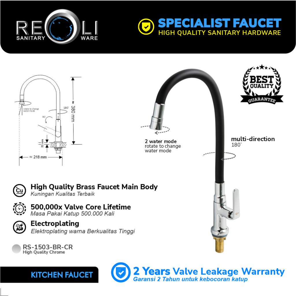 Reoli Swan ก๊อกน้ําห้องครัวยืดหยุ่นยืดหยุ่น Chrome ทองเหลืองจานซักผ้า ...