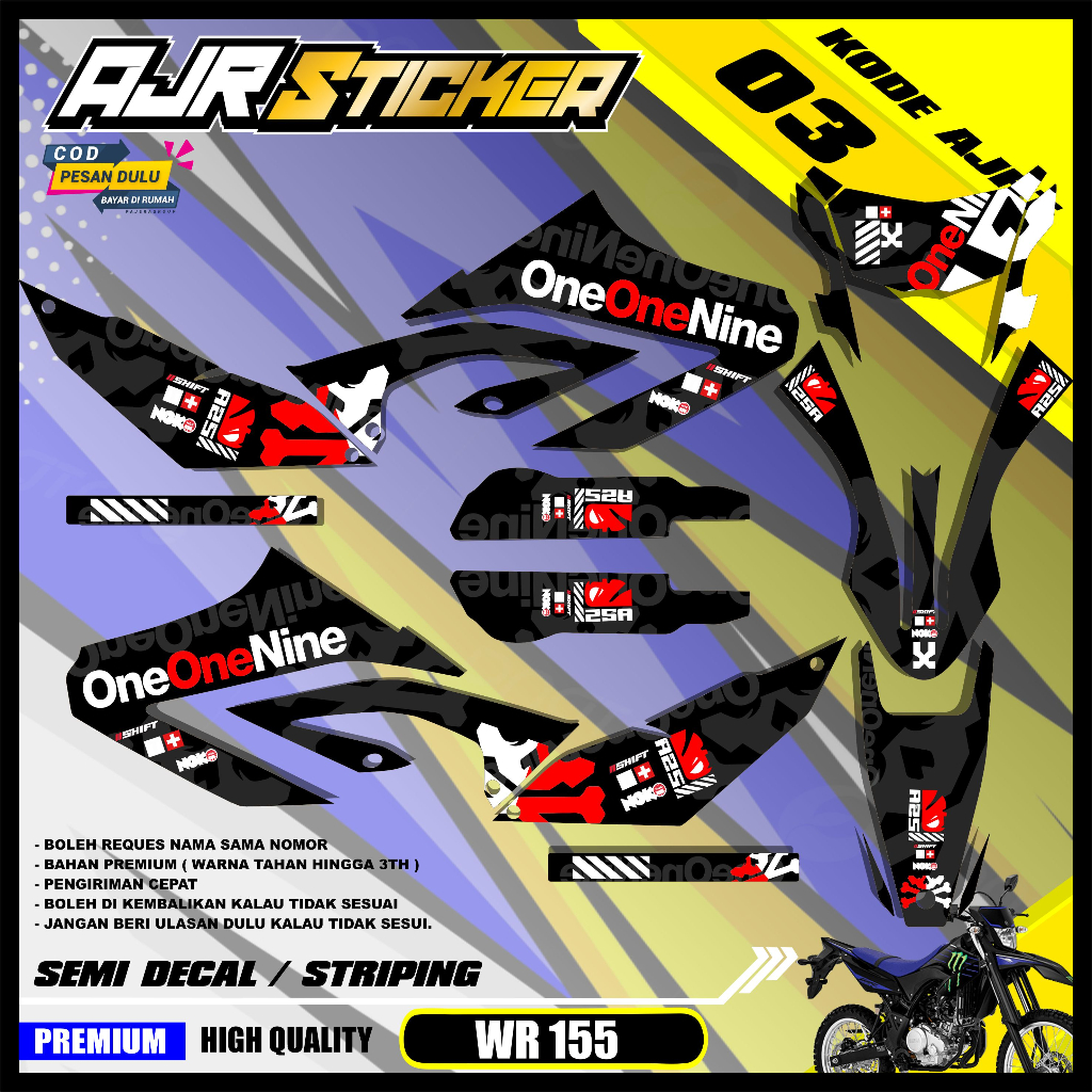 สติกเกอร์ BODY WR 155 R - You Can Request Your Name And Number. Ajr.ra ...