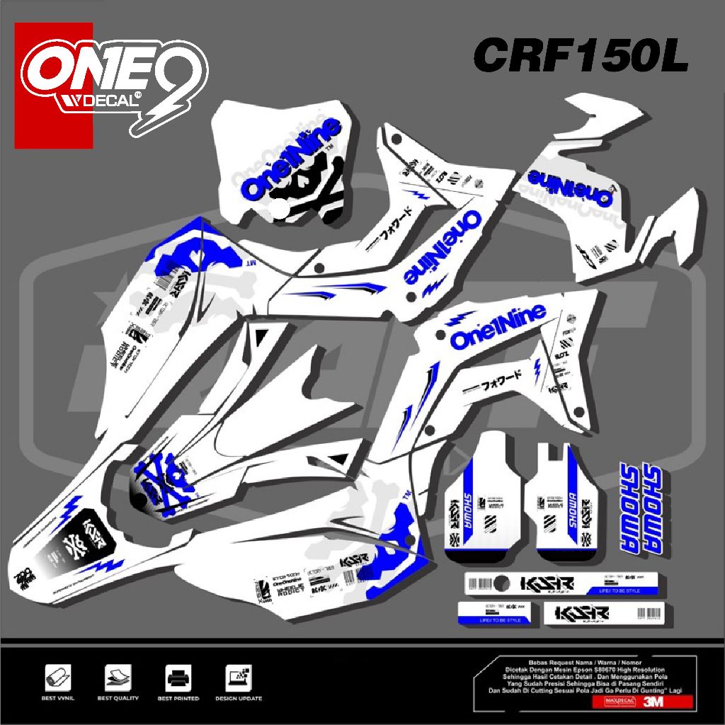สติกเกอร์รูปลอก CRF Fullbody CRF HONDA CRF 150L CRF Full Body Dekal CRF ...