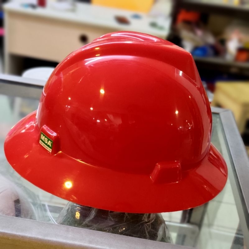 Merah LOKAL Original MSA Full Brim Fastrack Safety Helmet - Local Red ...