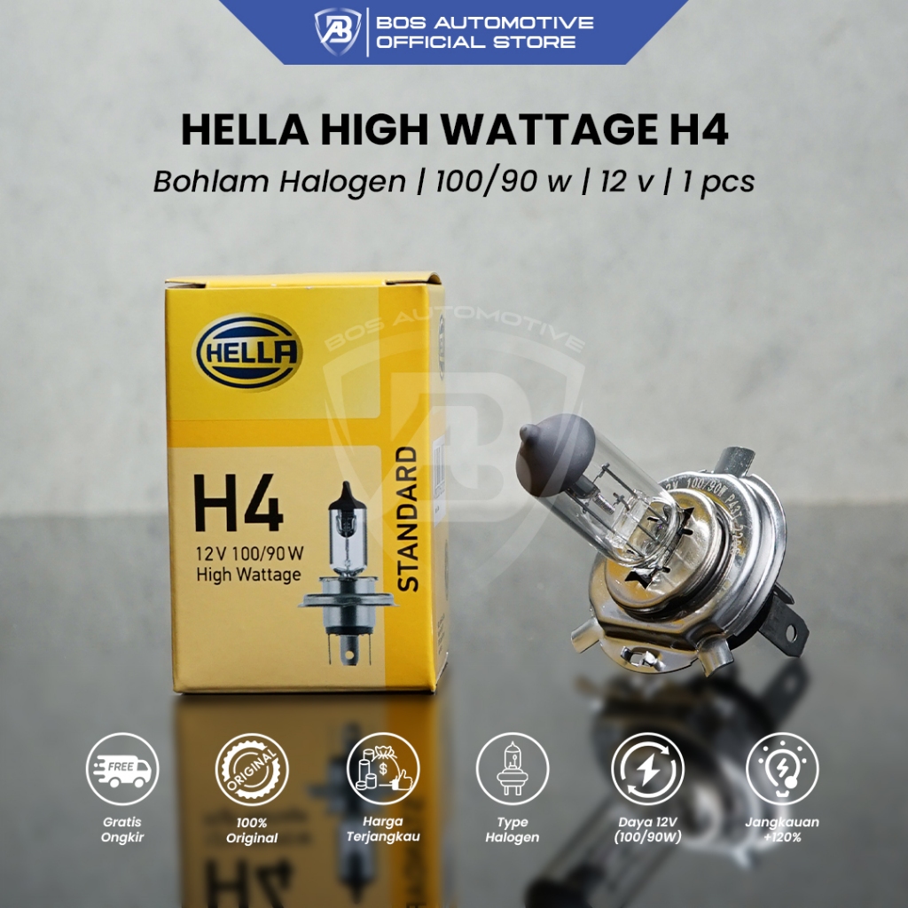 Hella H4 P43T 12V 100/90W หลอดไฟฮาโลเจนรถยนต์เดิม | Shopee Thailand