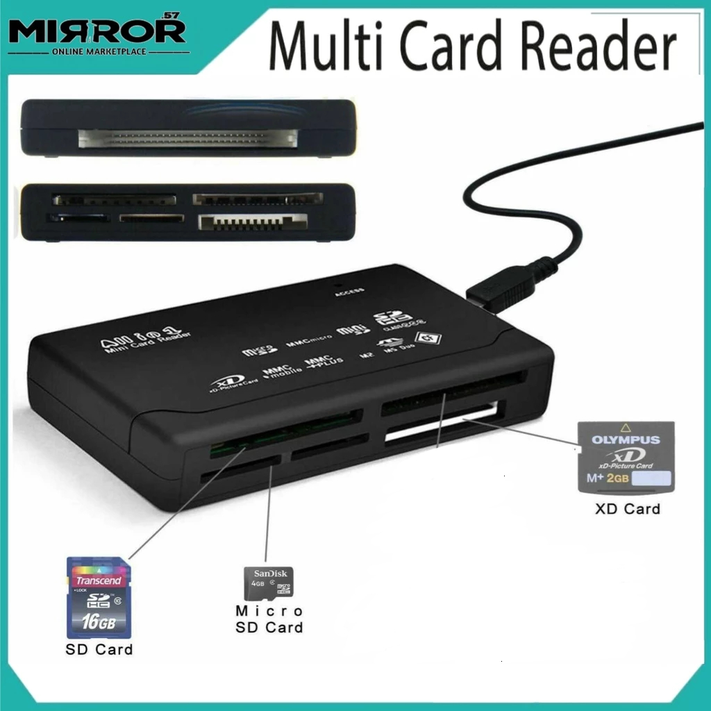 เครื่องอ่านการ์ด SD / XD / MMC / CF / SDHC / TF / Micro SD / M2 เป็น USB 2.0 สําหรับคอมพิวเตอร์ ...