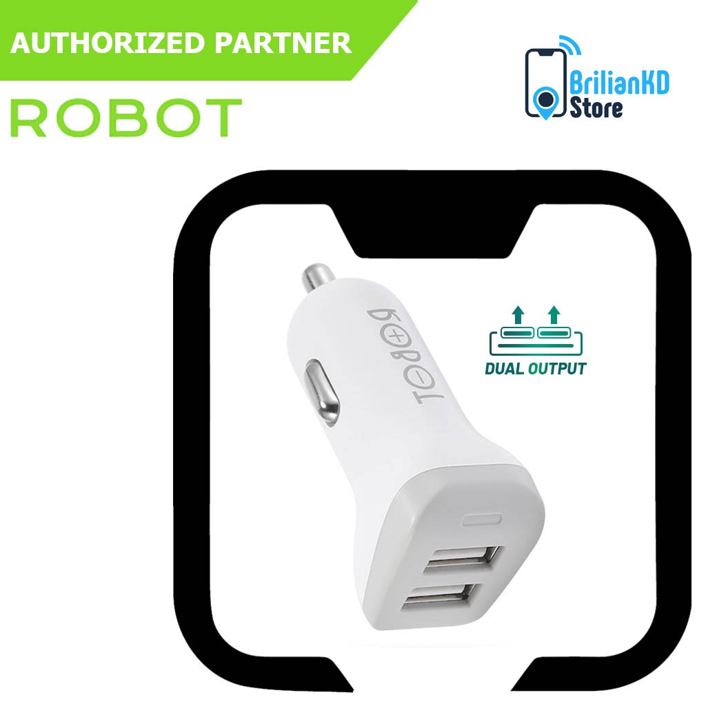 ปลั๊กชาร์จในรถยนต์ 2 พอร์ต USB ROBOT RT-C06 | Shopee Thailand