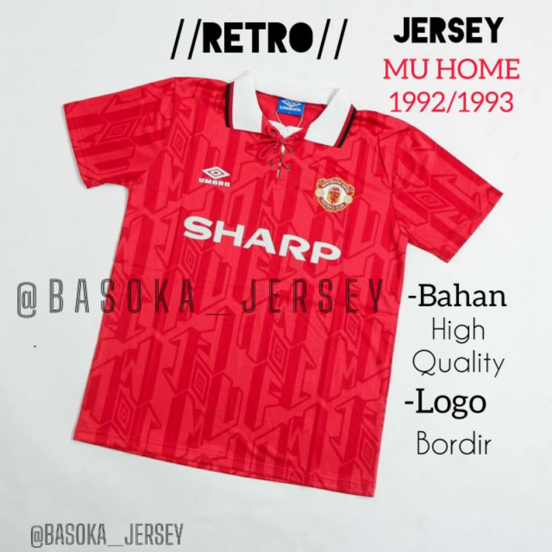 ใหม่ พร้อมส่ง - JERSEY RETRO MU HOME 1992 1993 TALI ปลอกคอ - เสื้อแจ็กเ ...