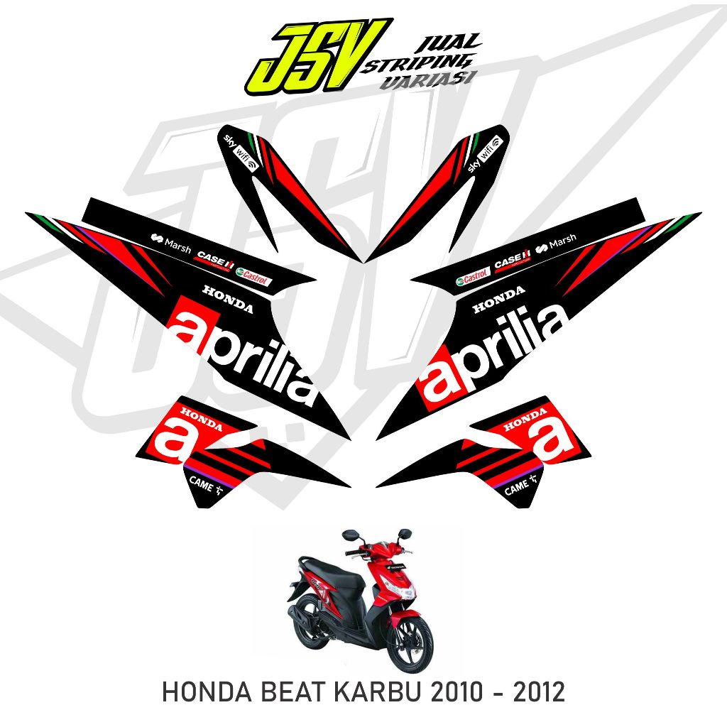 Aprilia Livery BeAt สติ๊กเกอร์ติดมอเตอร์ไซค์ Decal Honda BeAt Deluxe ...