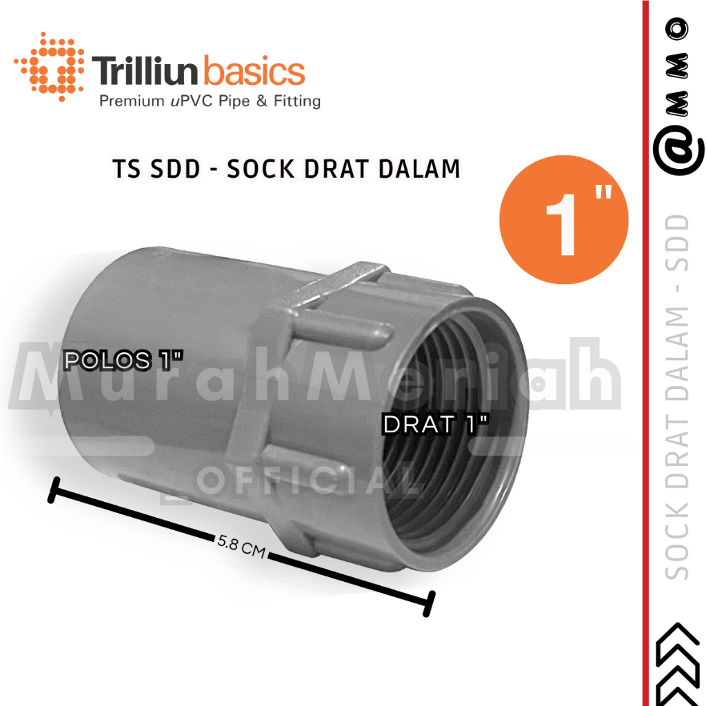 ถุงเท้า DRAT IN SDD 1 INCH TRILLION TS - ซ็อกเก็ตน้ําตก AW 1 DIM FITTING PVC | Shopee Thailand