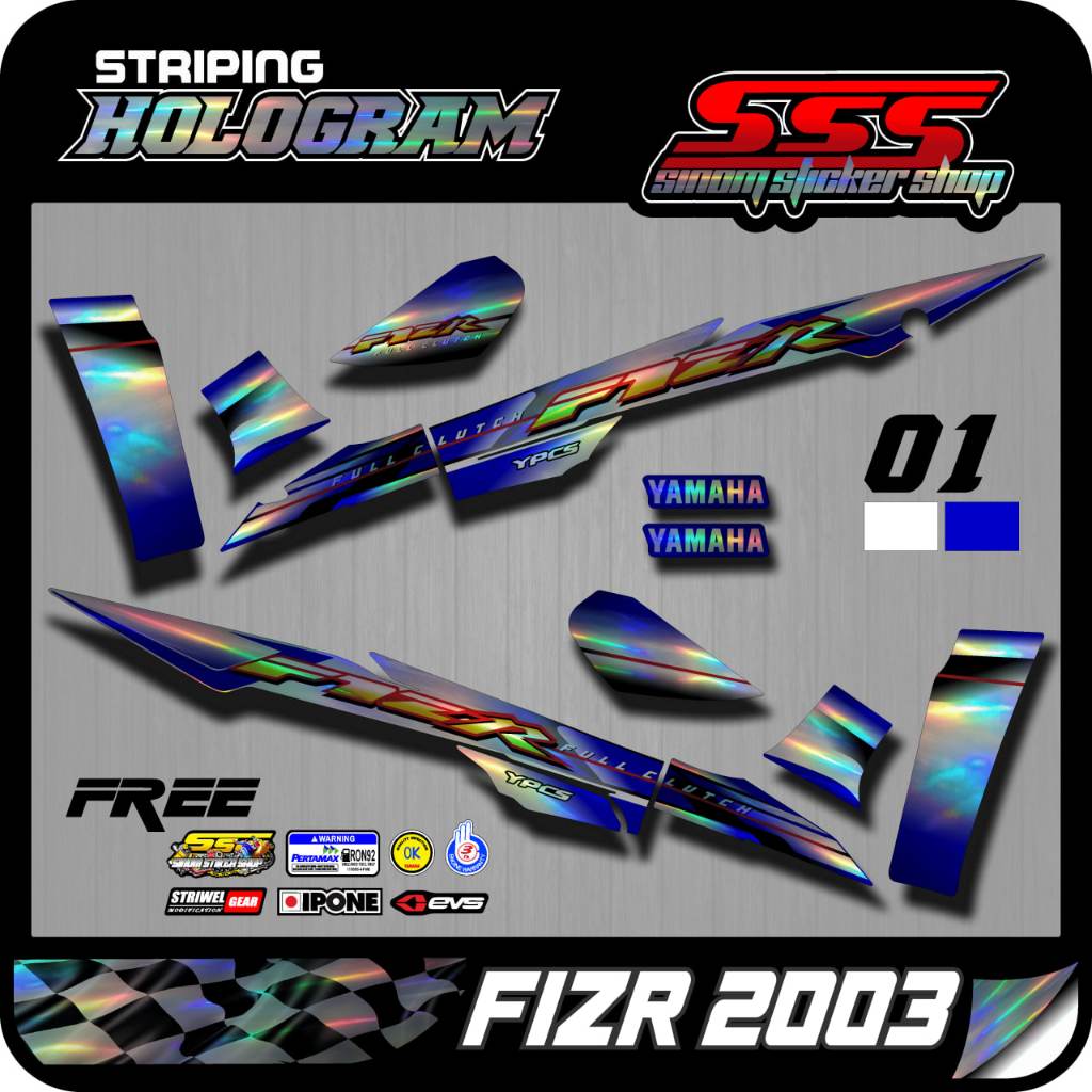 Yamaha F1ZR 2003 Full Clutch Hologram Standard Striping Sticker ...