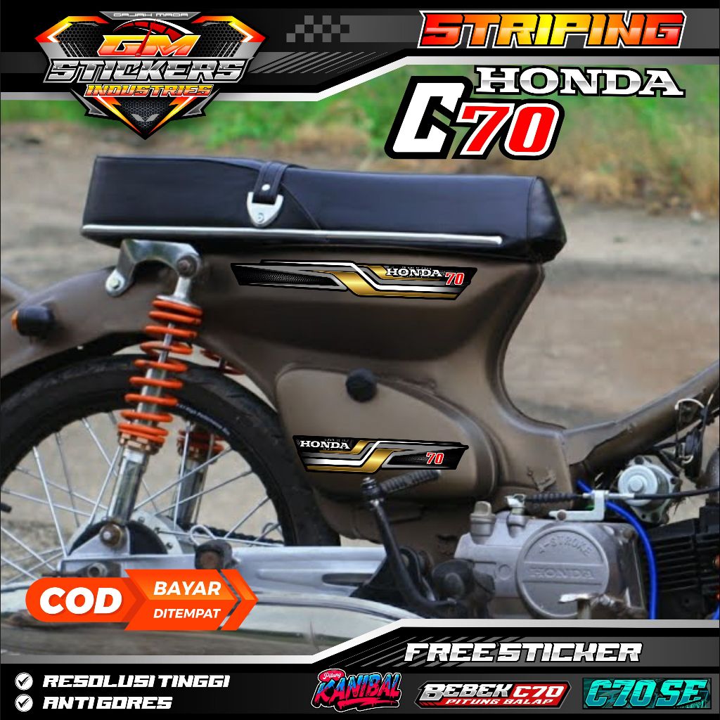 สติ๊กเกอร์สตริป VARIATION HONDA C70 PITUNG OLONG K2 | Shopee Thailand