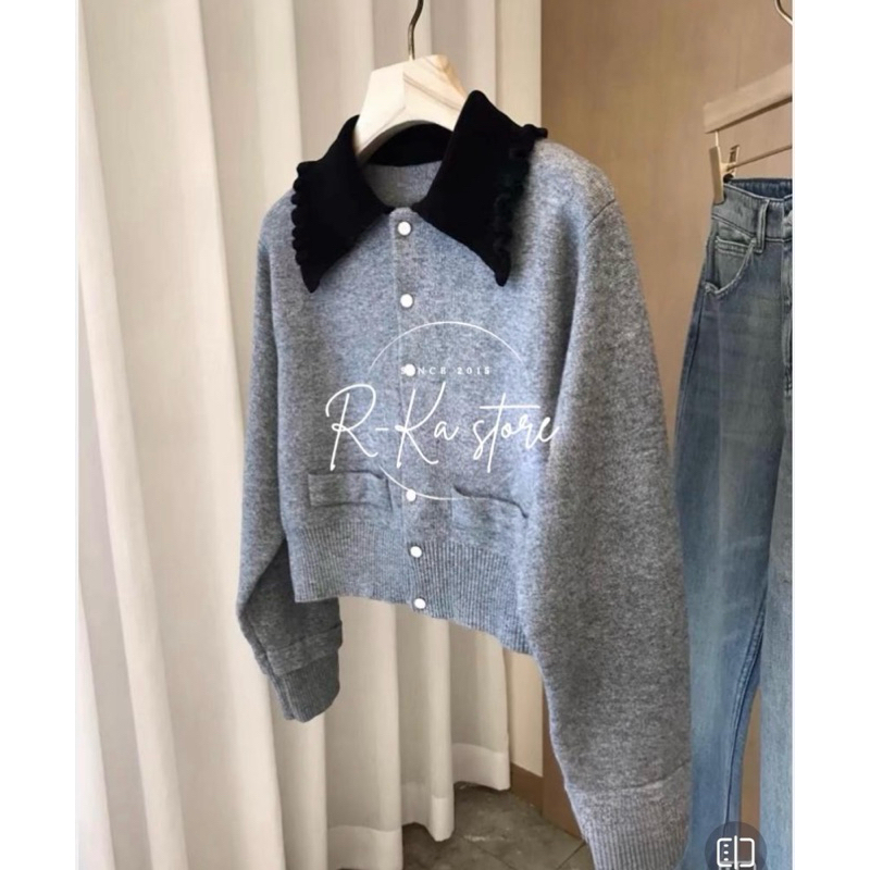 เสื้อสเวตเตอร์ผ้าถัก R-ka premium / วัสดุเย็น / เสื้อสเวตเตอร์คอปก ...