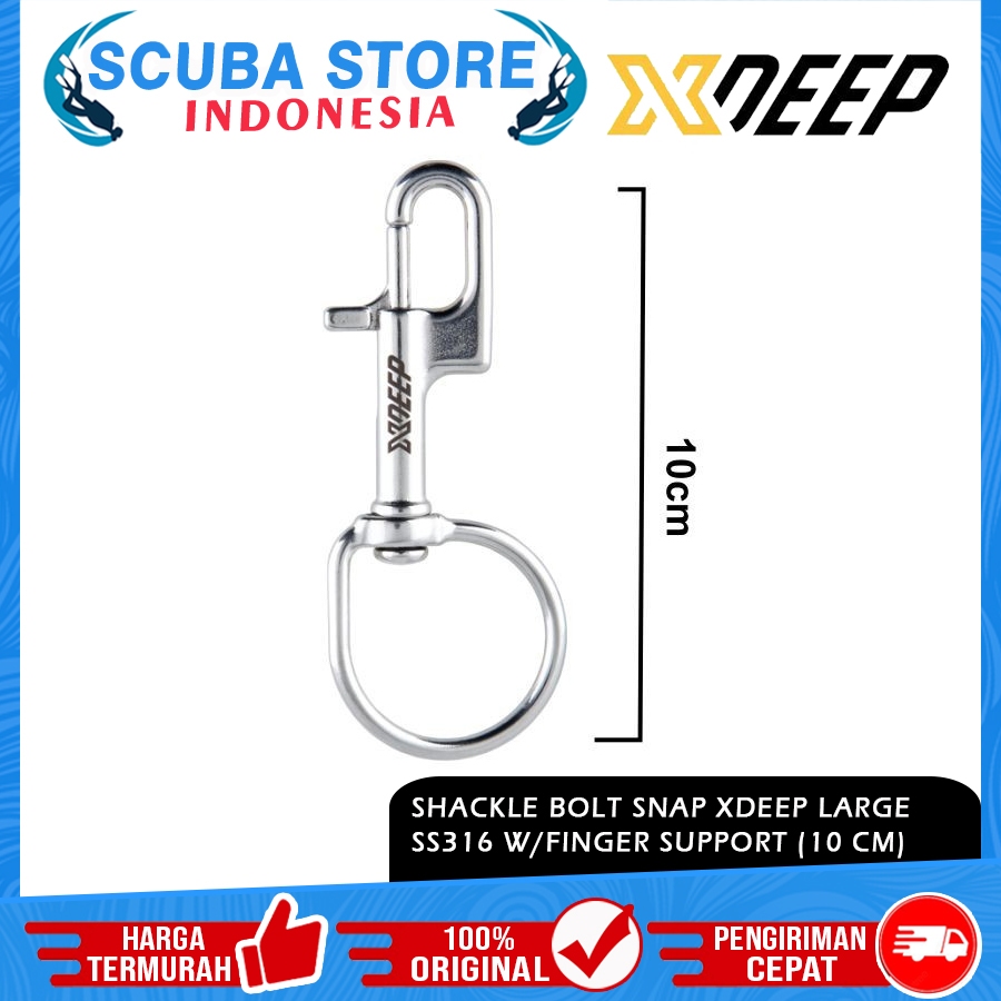 Bolt Shackle Snap XDeep ขนาดใหญ่ SS316 พร้อมนิ้วมือรองรับ 10 ซม.สแตนเลส 316 คลิป NX Series ...