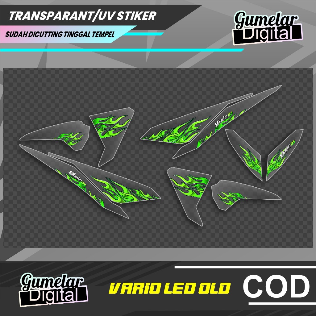 SIMPLE UV CLEAR TRANSPARENT STRIPING HONDA VARIO LED OLD 125 150 API ...