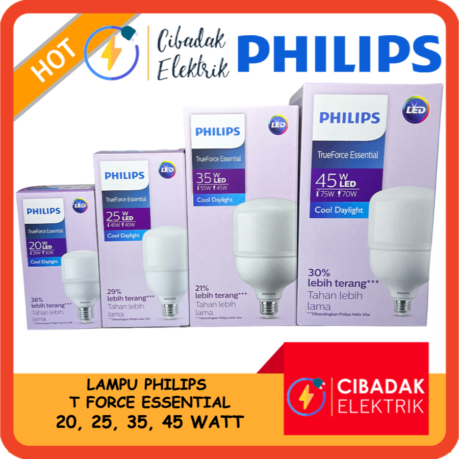 Philips ESSENTIAL TrueForce 20 25 35 45 WATT ไฟ LED/JUMBO LED รับประกัน ...