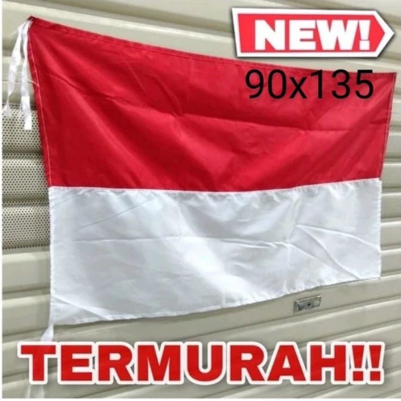 Merah PUTIH Pgs ธงสีแดงและสีขาว Uk 95 x 135 ซม. ธงอินโดนีเซีย Pennant ...