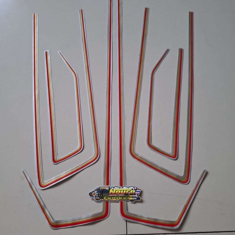Merah Striping honda gl 100 Worm gl100 gln zeris silver Red list body ...