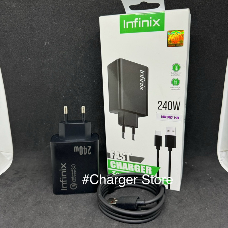 Hitam Charger Infinix 240W สีดําชาร์จเร็ว Quallcomm Micro USB - Type C ...