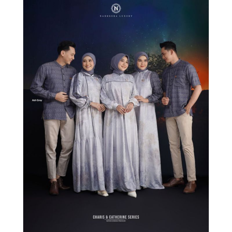 Kemeja Ash GREY SARIMBIT/COUPLE BAJU/CATERINE DRESS/CHARIS KOKO/KARIS ...