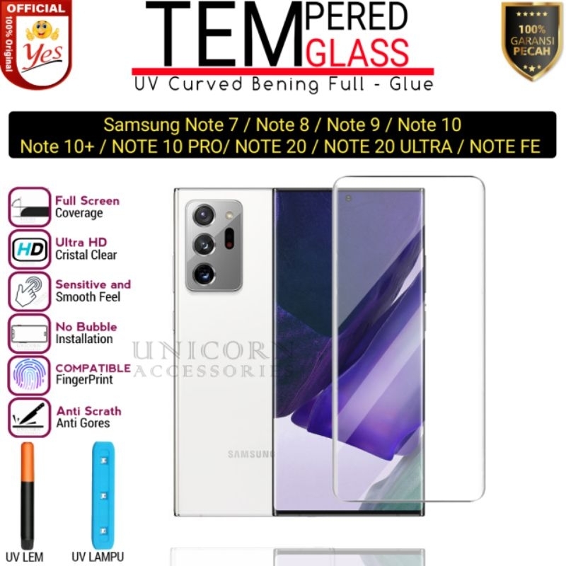 Uv โค้ง Samsung Note 7 8 9 10 Pro Note 20 Ultra 10+ FE กระจกนิรภัยคลุมทั้งหมดกาวเต็มกระจกป้องกัน ...