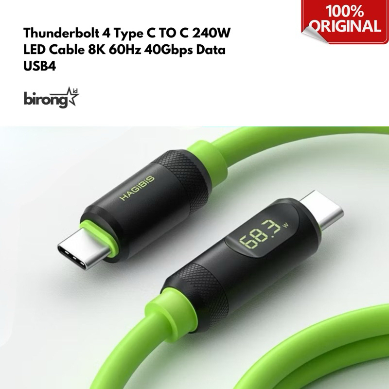 Thunderbolt 4 Type C To C 240W สาย LED 8K 60Hz 40Gbps USB4 Data ...