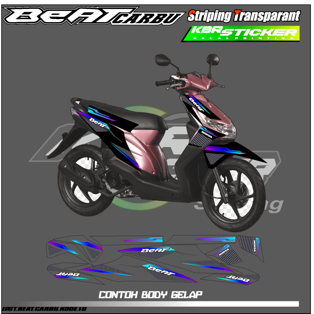 สติ๊กเกอร์ตัดแถบ Carbure BEAT- HONDA BEAT MOTORCYCLE STRIPING STICKERS ...