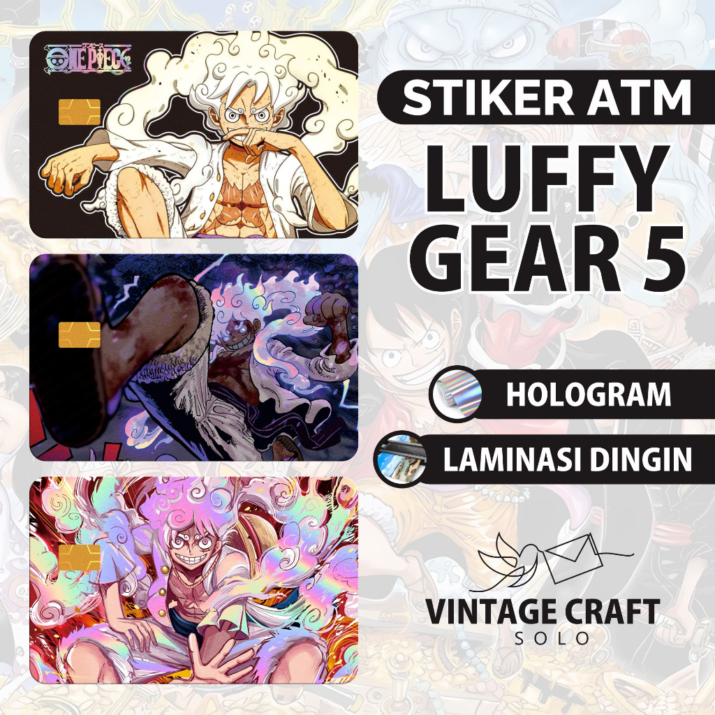 Premium One Piece Luffy Gear5 Hologram Anime Skin Card ATM Garskin ...