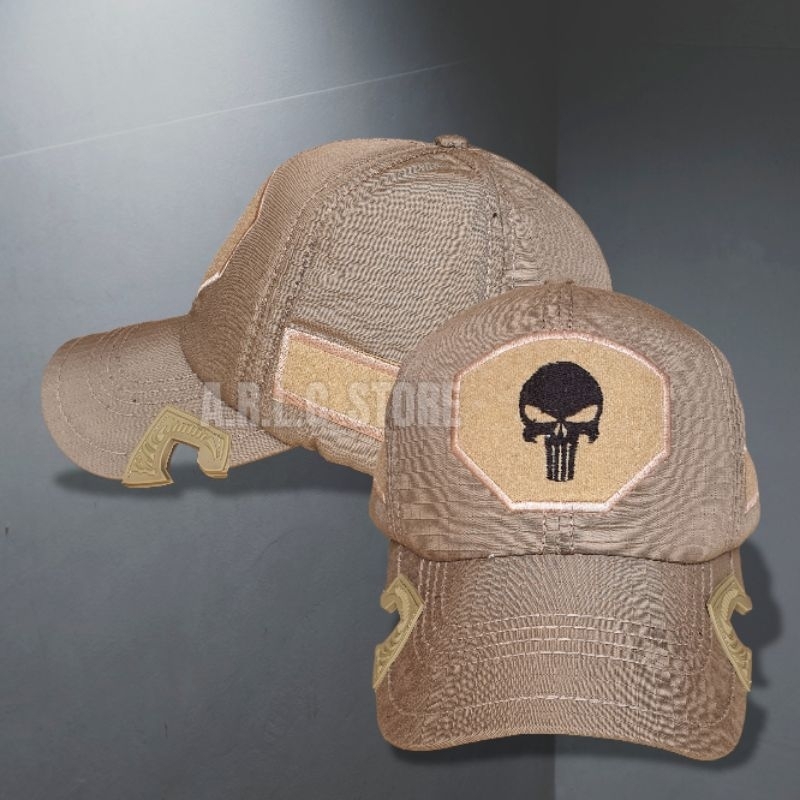 Coak tactical funisher cream tan Hat Fullbooked cotton/basves velcro ...