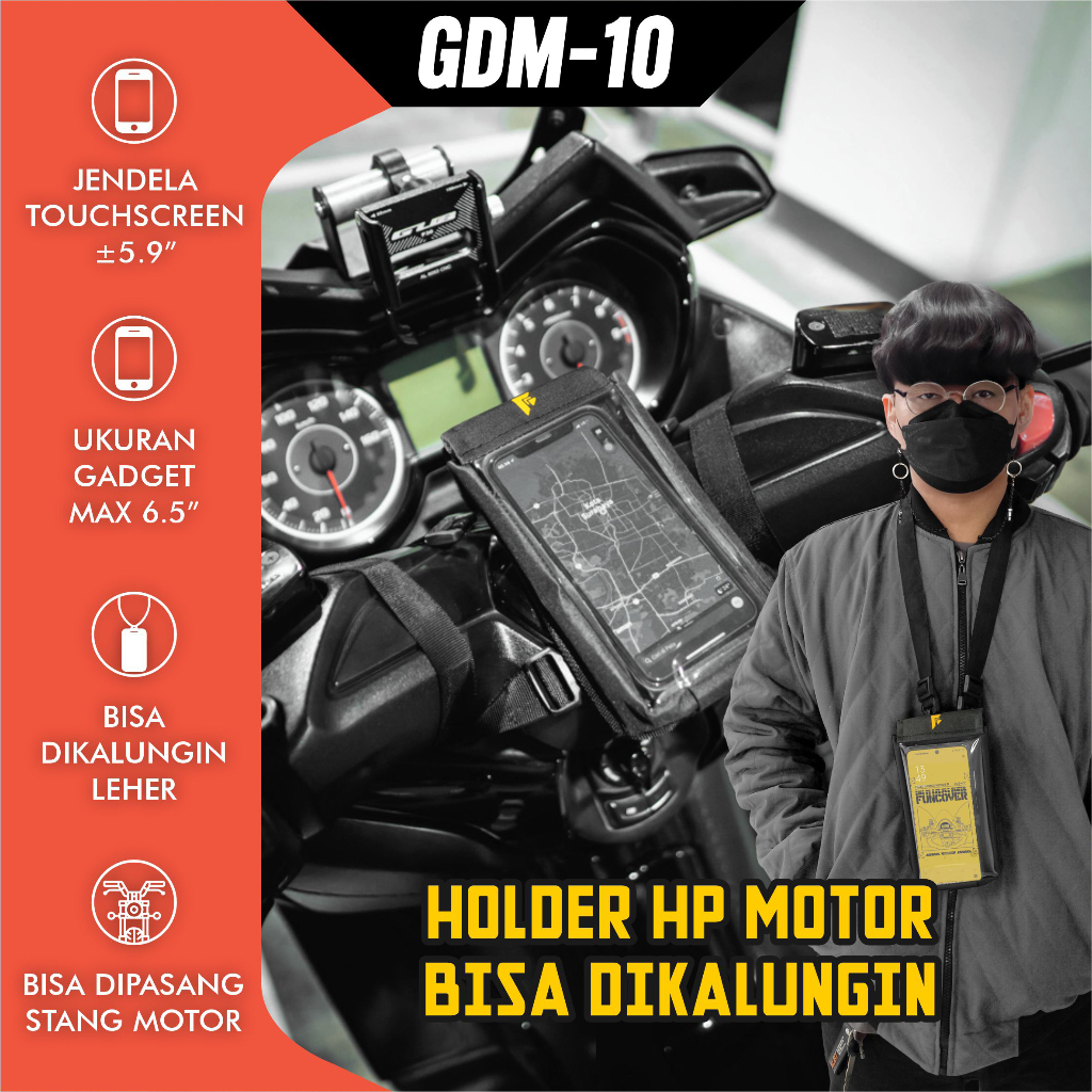 ที่จับแฮนด์รถจักรยานยนต์แบบประหยัด HP stand Bag Gojek grab Ojek ...