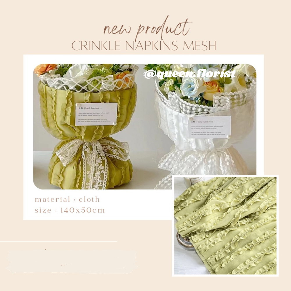 Katun 150x50 ซม.Crinkle NAPKINS MESH WRAPPING FLOWER PAPER อะคริลิคผ้า ...