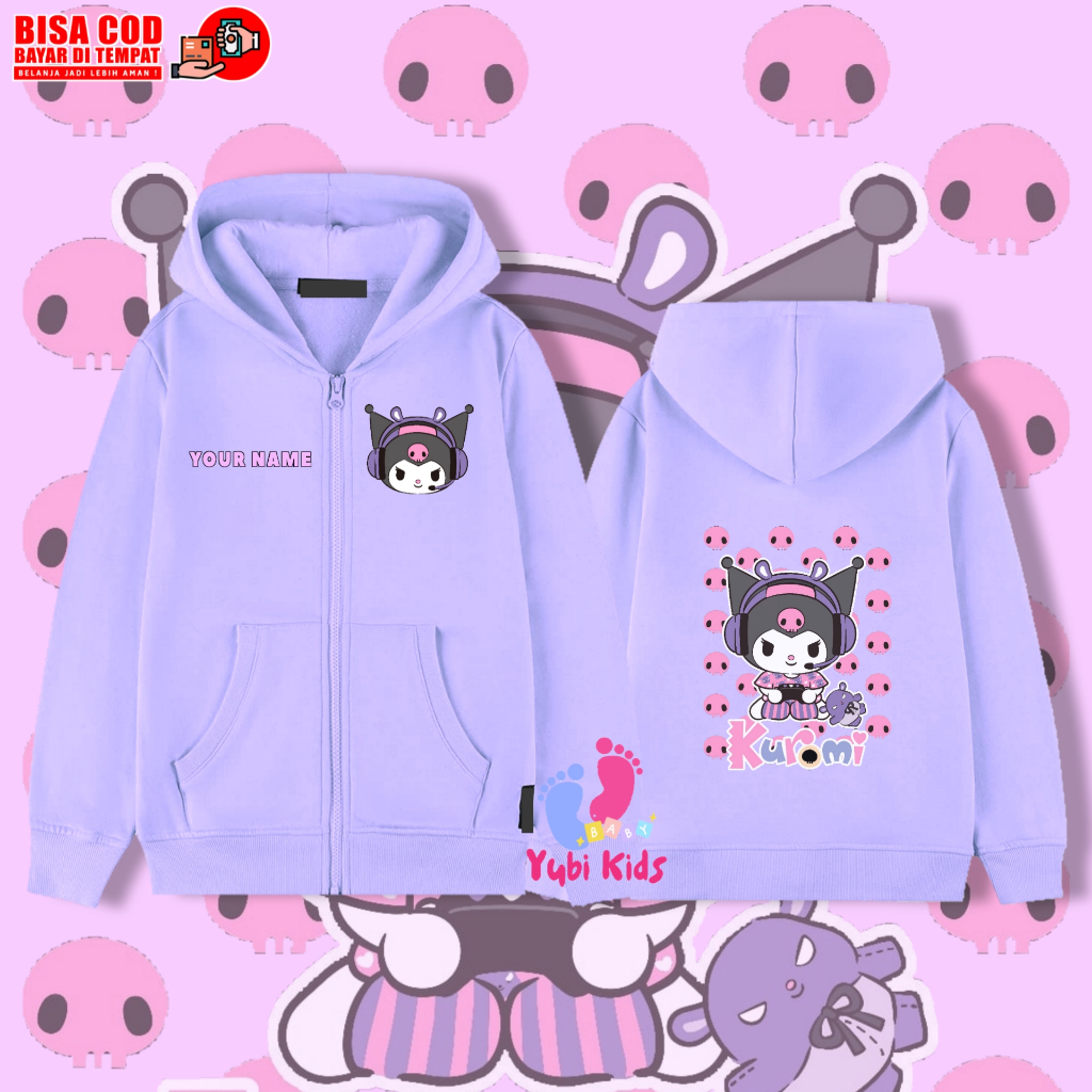 Kuromi Kids Zipper Hoodie/Kuromi Boys Girls Jacket | Shopee Thailand