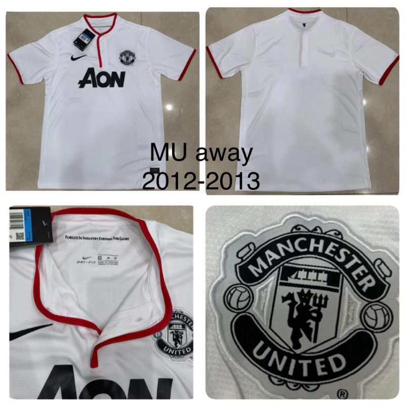 เสื้อกีฬาแขนสั้น ลายทีม Manchester United Man Utd MU Away AON 2012 2013 ...