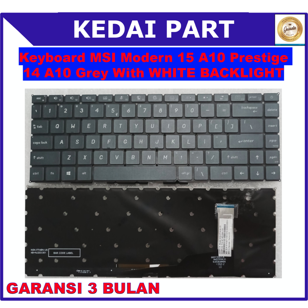 MSI Modern Keyboard 15 A10 Prestige 14 A10 MS-14C1 สีเทา พร้อม ...