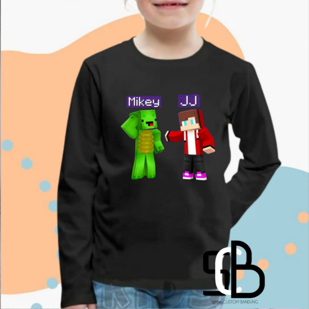 Jj & Mikey Maizen Minecraft เสื้อยืดแขนยาวเด็กด้านบน | Shopee Thailand