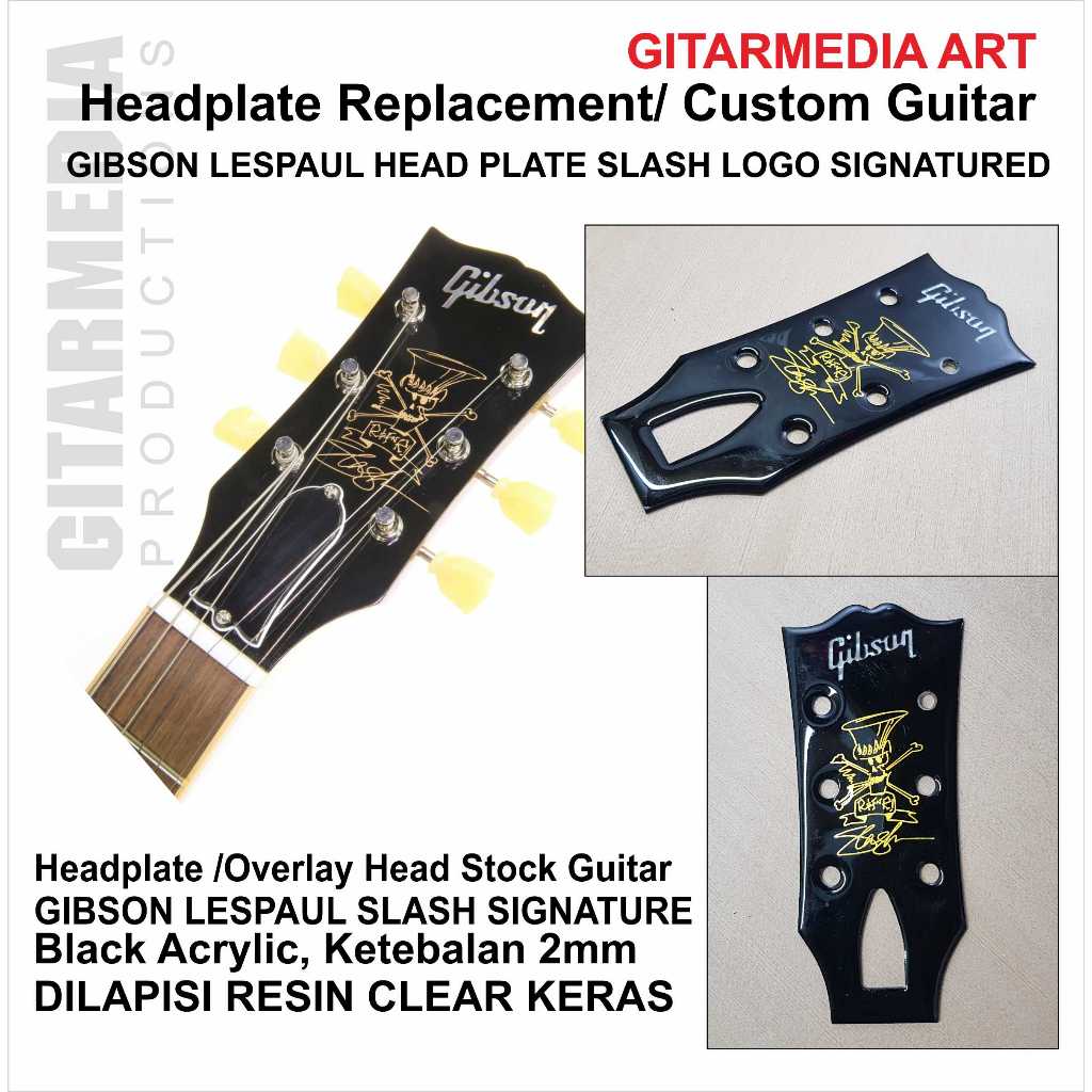 แผ่นปิดหัว ของขวัญ LESPAUL SLASH SIGNATURE HEADSTOCK OVERLAY GIBSON ...