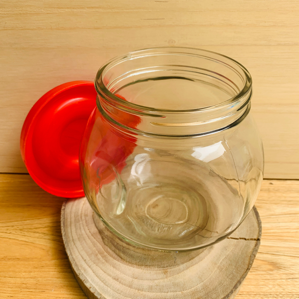 Merah Toples Lebaran ขวดโหลแก้วใส ฝาสีแดง ทรงกลม 1100 มล. TP-7SJ ...