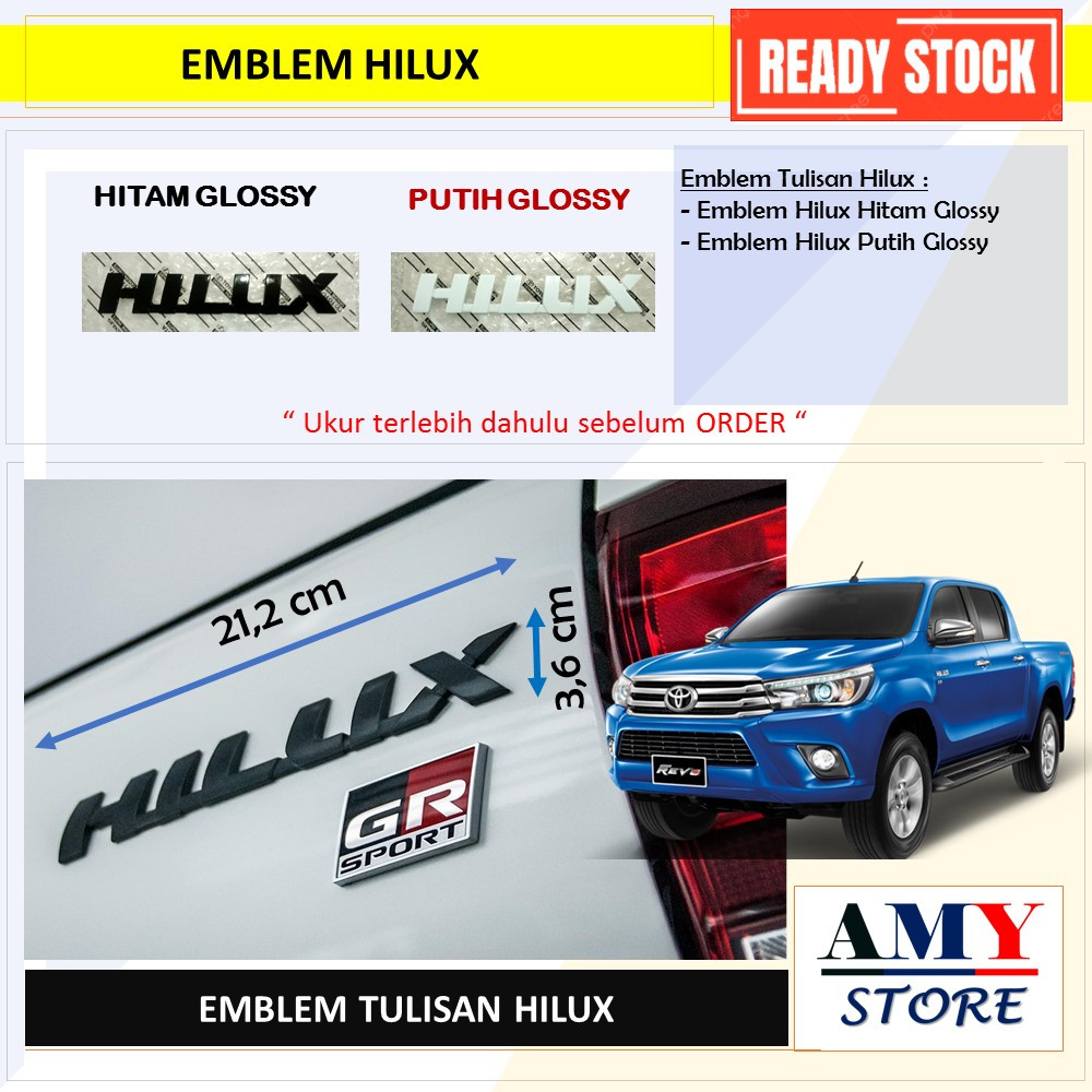 Amy77- New HILUX Emblem, Writing, โลโก้สัญลักษณ์รถยนต์ (21,2 cm ...