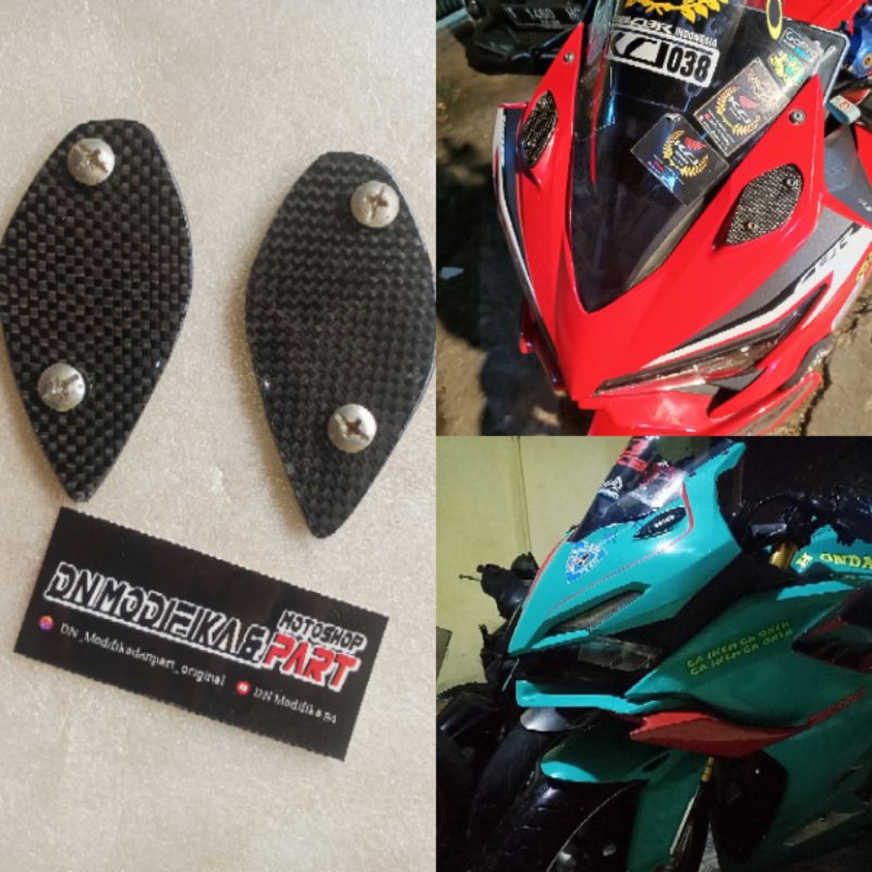 Hitam กระจกเปล่าสีดําหรือคาร์บอน CBR 150R K45N K45R/ฝาครอบกระจกคาร์บอน ...