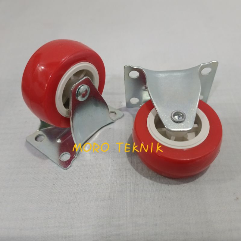 Merah 2" (50 มม.) PVC สีแดง Dead Wheels Light Duty Trolley Cupboard ...