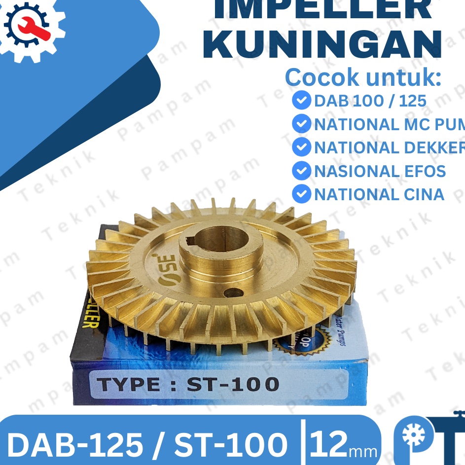 Kq BRASS IMPELLER FAN DAB 125 ST 1 DB 125 SANEi WATER PUMP SPAREPART ...