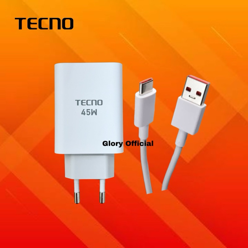 เครื่องชาร์จชาร์จเร็ว Tecno 45W Type C ดั้งเดิม | Shopee Thailand