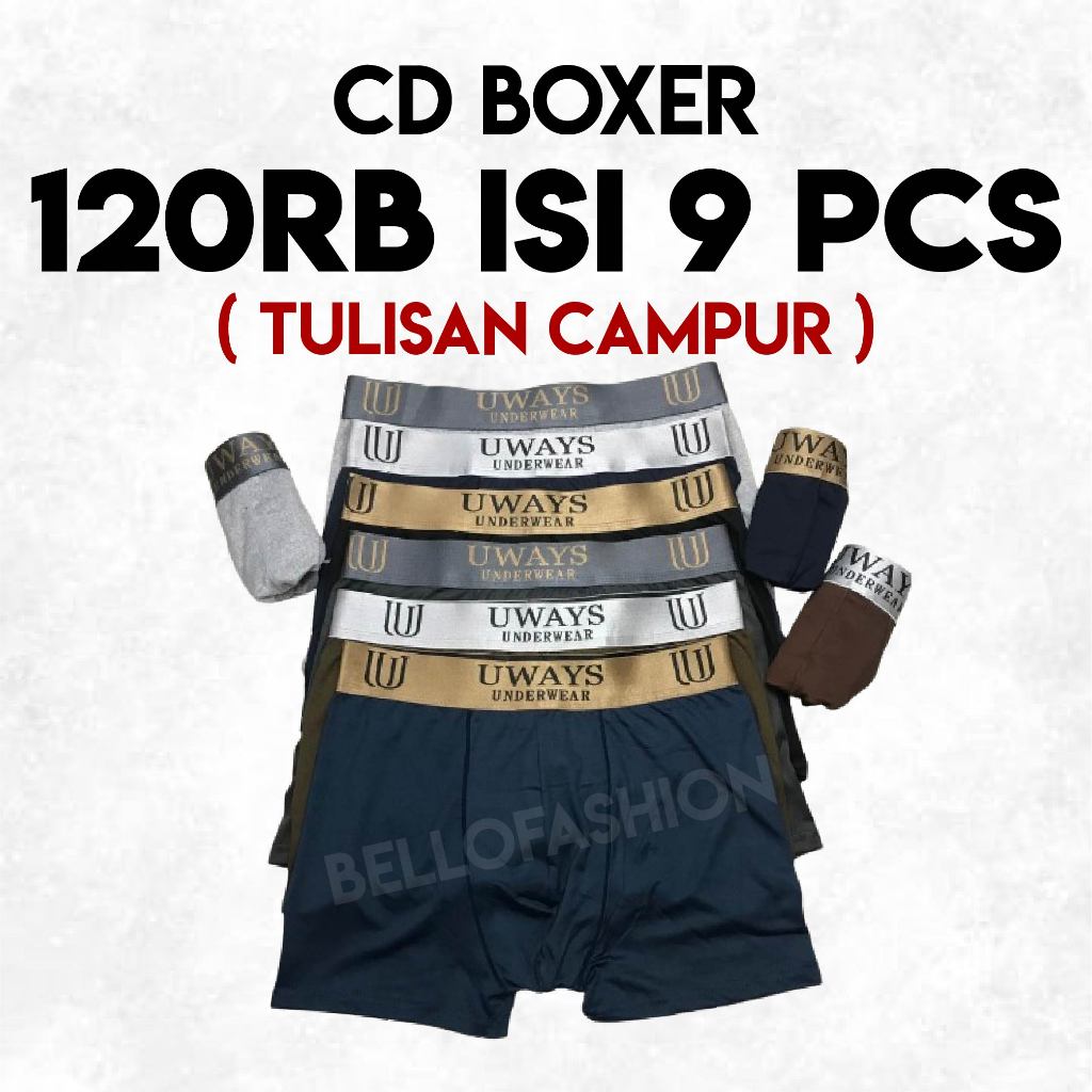Lokal BOXER CD 120K CONTAINS 9 PCS / MIXED WRITING MENS CD SIZES M, L ...