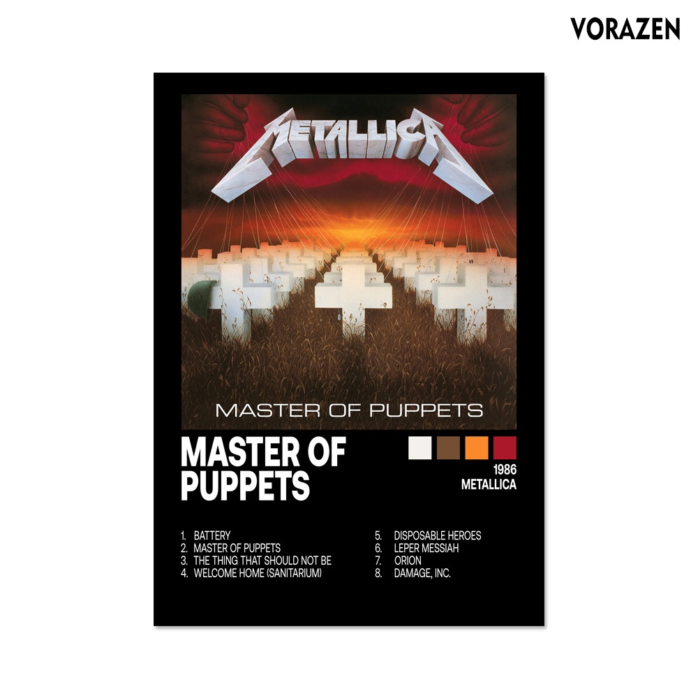 Metallica MASTER OF PUPPETS COVER ALBUM POSTER | โปสเตอร ์ เพลง A2 A3 ...