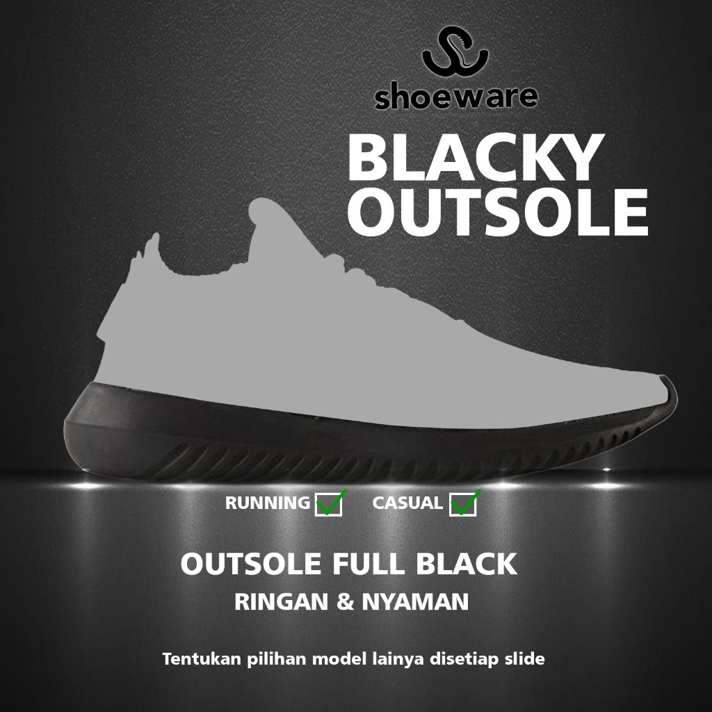 Hitam Blacky OUTSOLE SHOE OUTSOLE SOLE | Shopee Thailand
