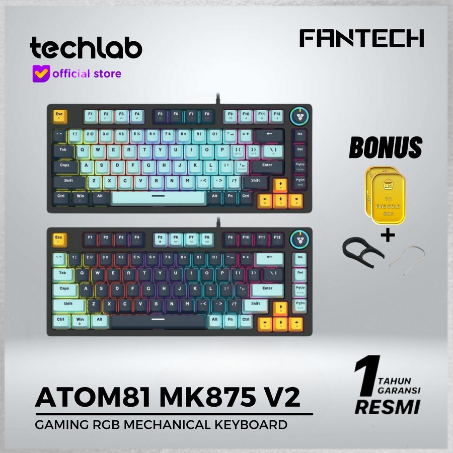 Fantech Atom81 MK875 V2 คีย์บอร์ดเกมกลแบบมีสาย Mizu Edition | Shopee ...
