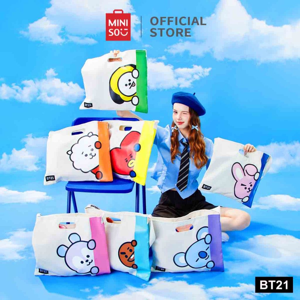 Miniso x BT21 Collection กระเป๋าช้อปปิ้งกระเป๋าสะพายข้าง Casual Match ...