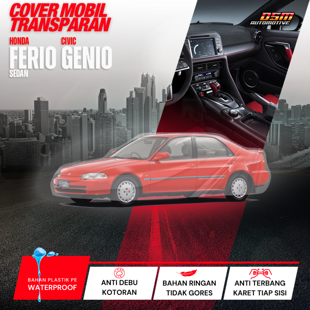 ผ้าคลุมรถ Honda Civic Ferio Genio Sedan แบบใส / หนา PE พลาสติกกันน้ําใน ...