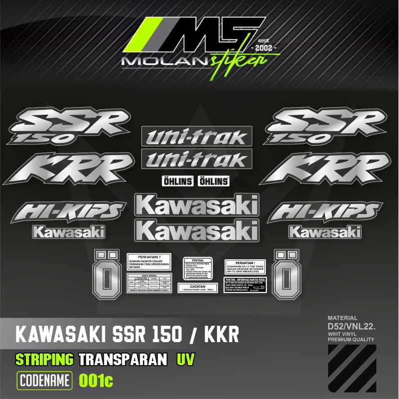Decal สติกเกอร์ Striping โปร่งใส Variations Uv Ninja SSR 150 ประเทศไทย ...