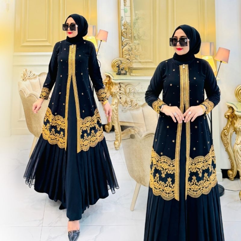 พรีเมี่ยมล่าสุด TURKISH ABAYA ARABIC GAMIS GERMAN MIX CURUTI BUSUI GOLD ...